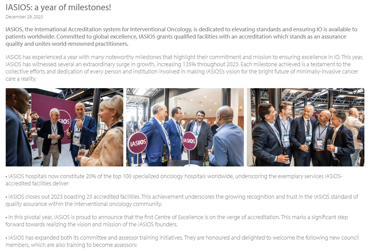 A year of milestones - CIRSE Insider, 2023 – IASIOS